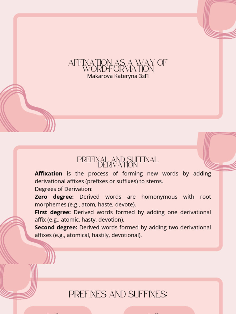 Affixation As A Way of Word-Formation | PDF | Word | Morphology