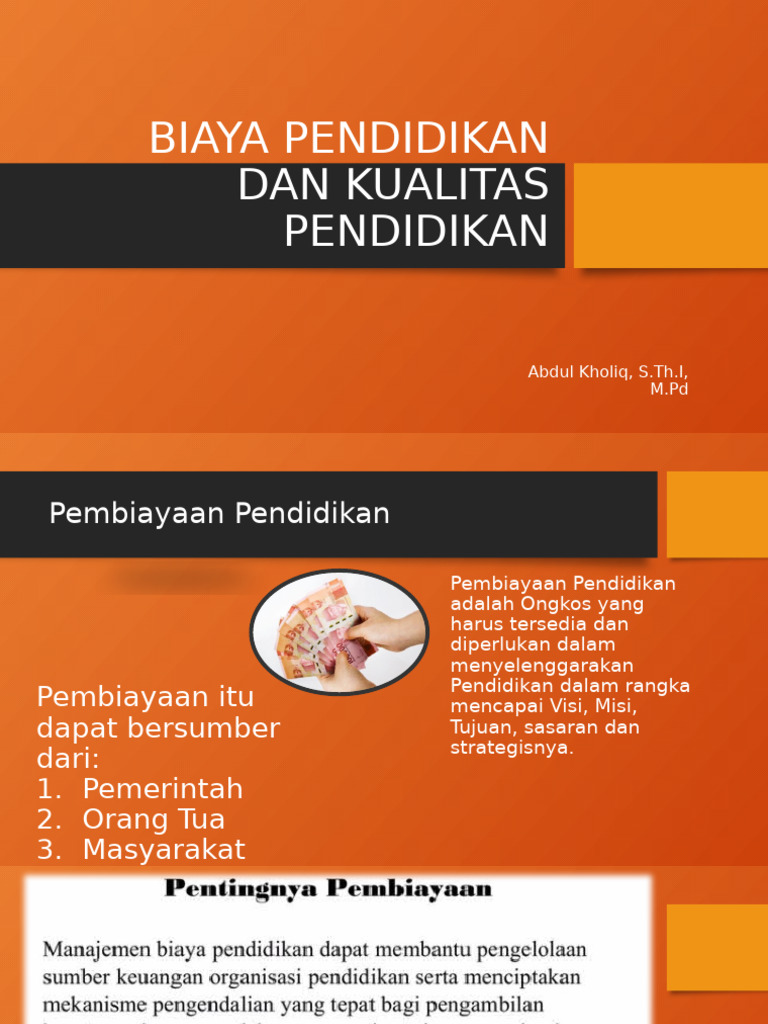 Biaya Pendidikan Dan Kualitas Pendidikan | PDF