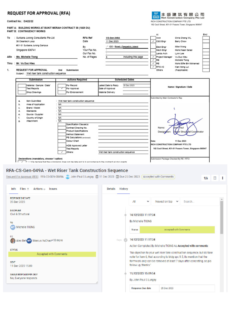 RFA-CS-Gen-049A - Wet Riser Tank Construction Sequence | PDF