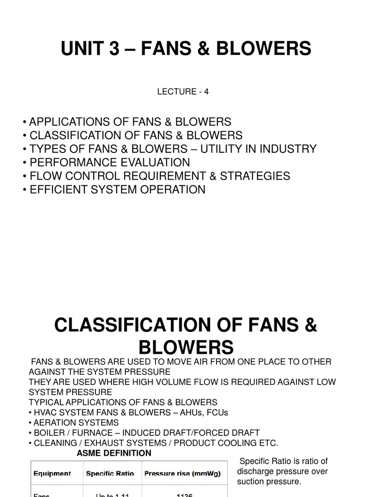 Fans & Blowers - 1 | PDF | Mechanical Fan | Building Engineering