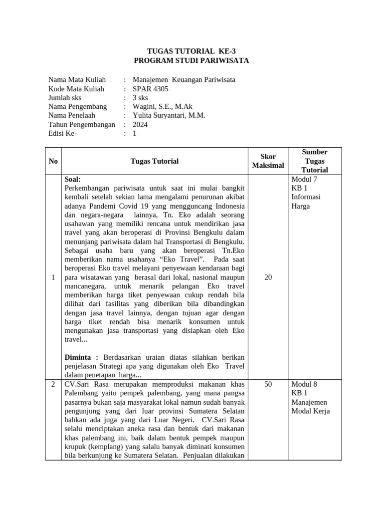 Tugas Tutorial Ke-3 | PDF