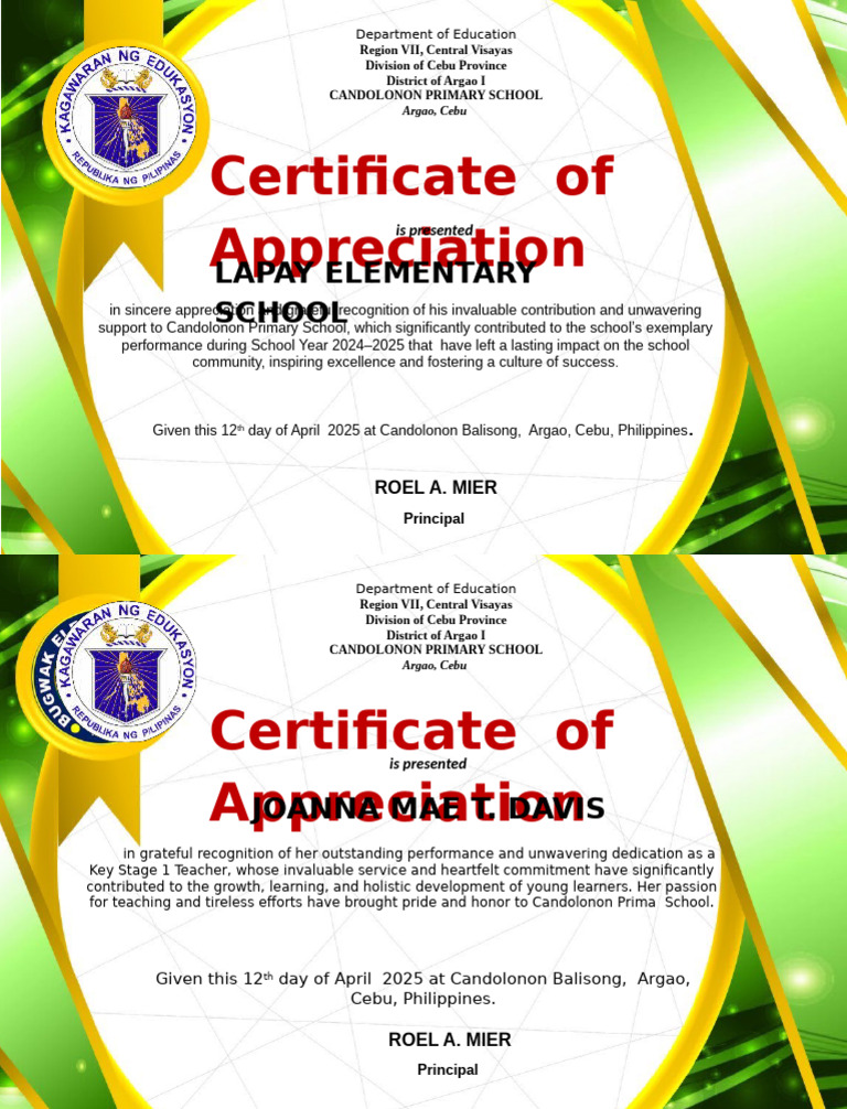 Certificate-of-Appreciation Stakeholders | PDF