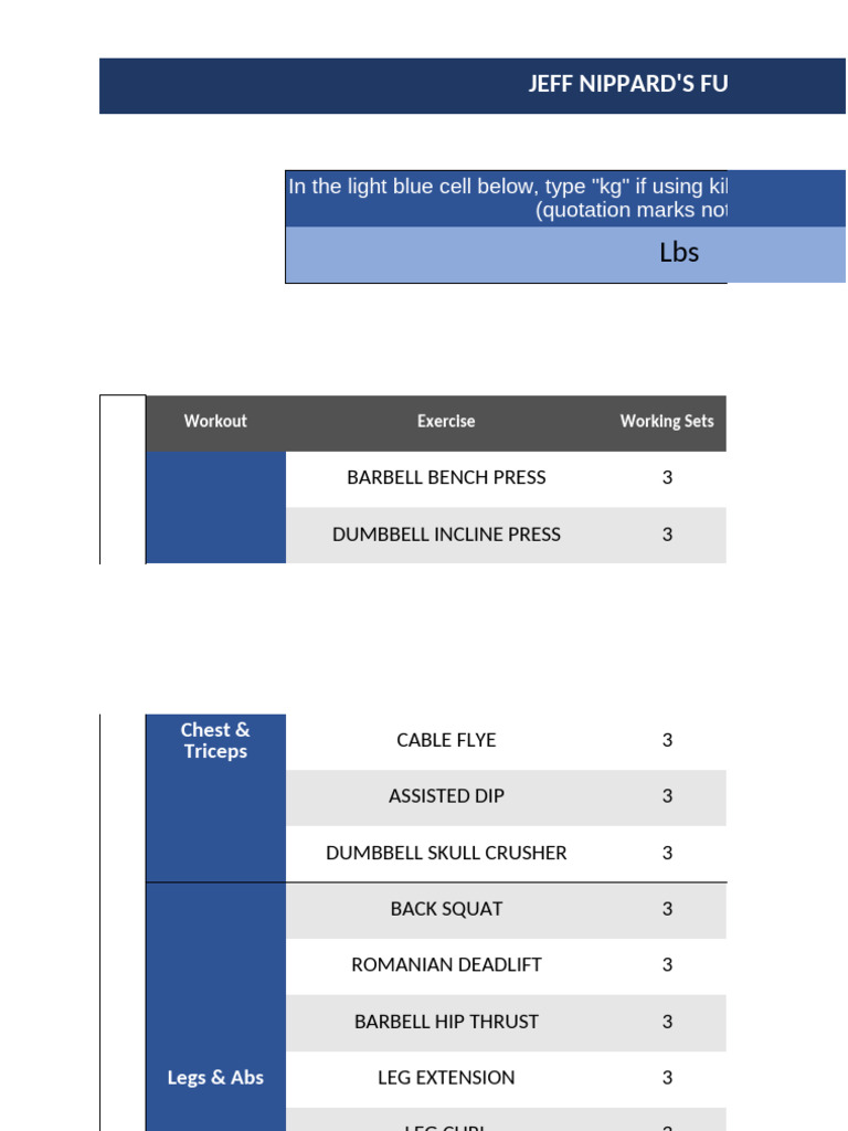 Jeff Nippard's 8-Week Workout Plan | PDF | Elbow | Anatomical Terms Of ...