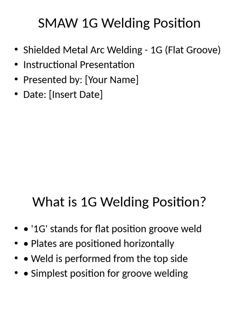 1G SMAW Welding Position Guide | PDF