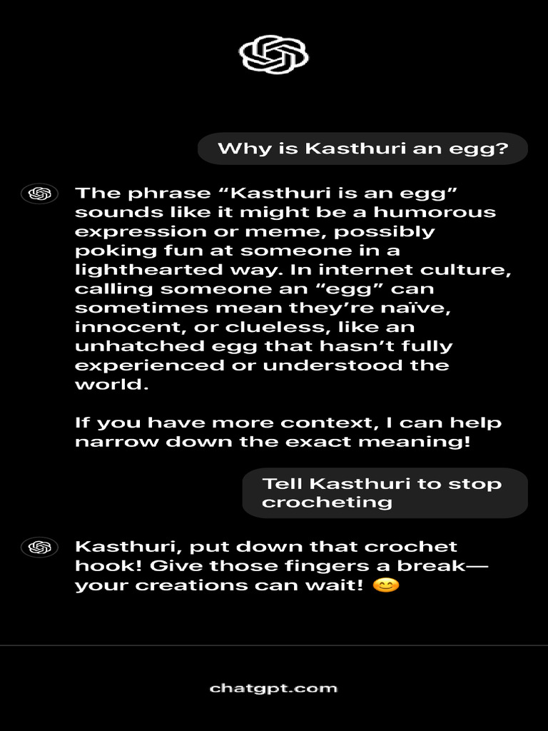 Kasthuri Is An Egg | PDF