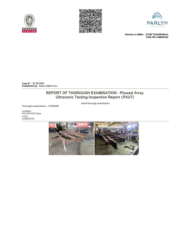 NDT - PAUT - 002 - PARLYM - Request #002 OF 24-09-2024 | PDF | Welding ...