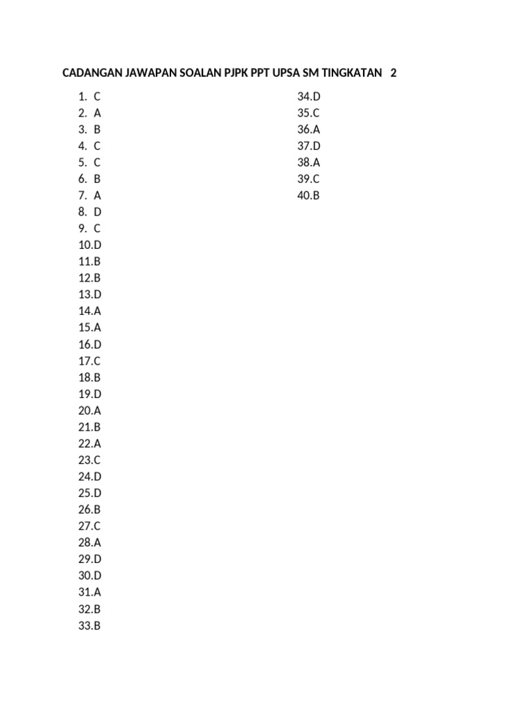 (Upsa) PJPK Ting 2 Skema 2025 | PDF
