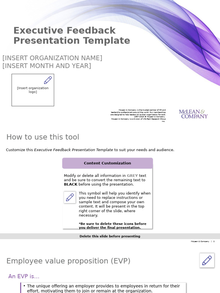 11 Executive Feedback Presentation Template | PDF | Employee Retention ...