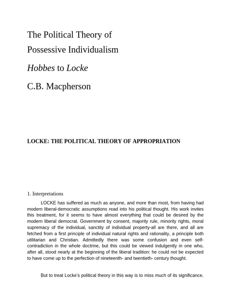 Locke's Political Theory of Property Rights | PDF | John Locke | Property