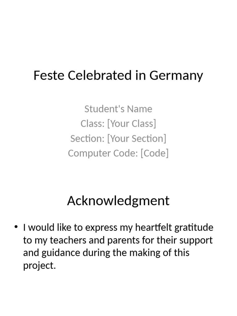 German Holidays and Festivals Overview | PDF