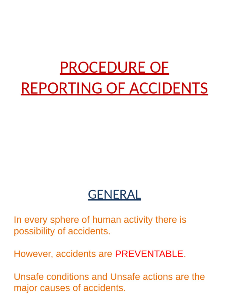 Accident Reporting Procedure Guide | PDF