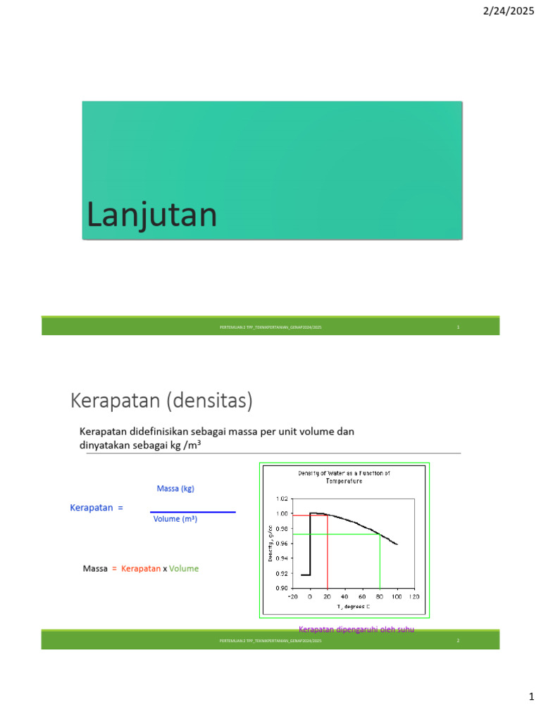 Kerapatan, Aliran, dan Kadar Air dalam Pertanian | PDF