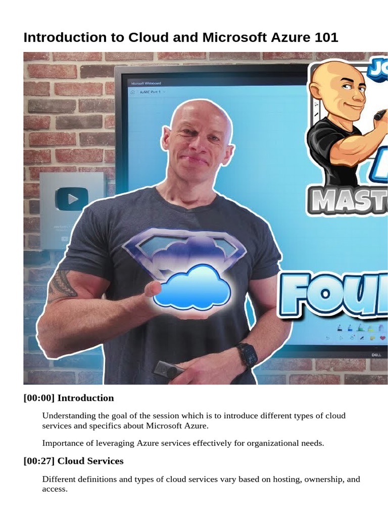 Introduction To Cloud and Microsoft Azure 101 | PDF | Cloud Computing ...