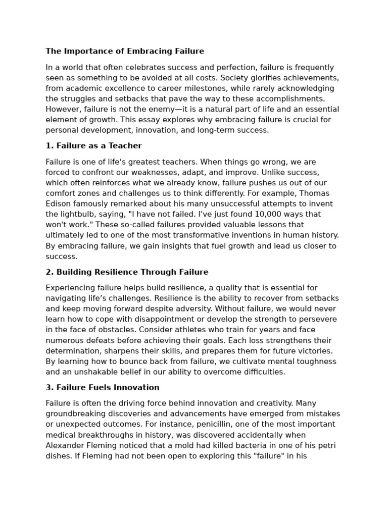 Embracing Failure for Growth and Innovation | PDF | Psychological ...