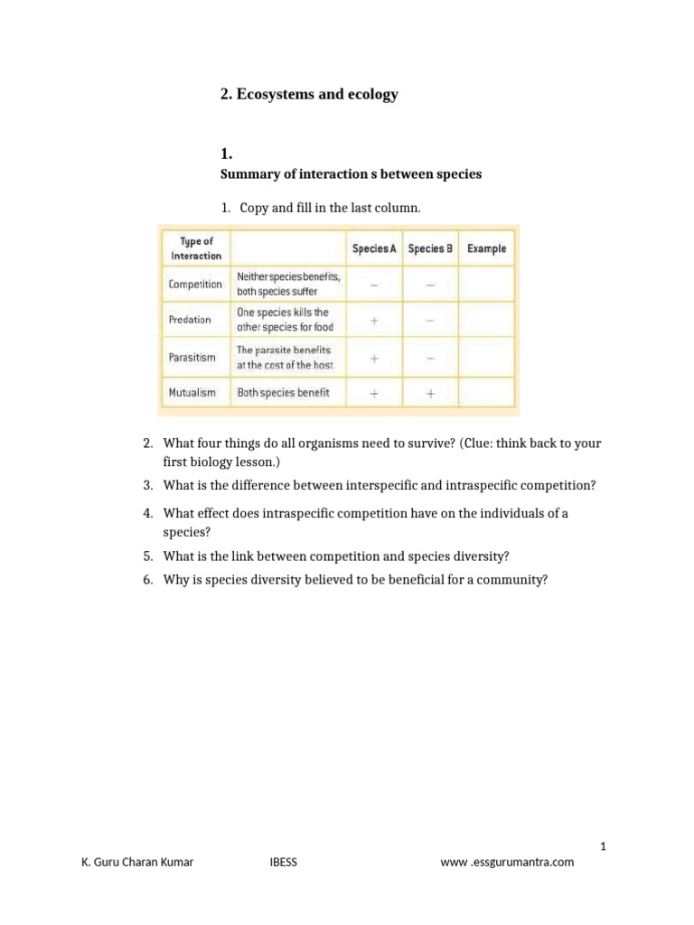 2 Ecosystems and Ecology Question With Answers | PDF | Primary ...