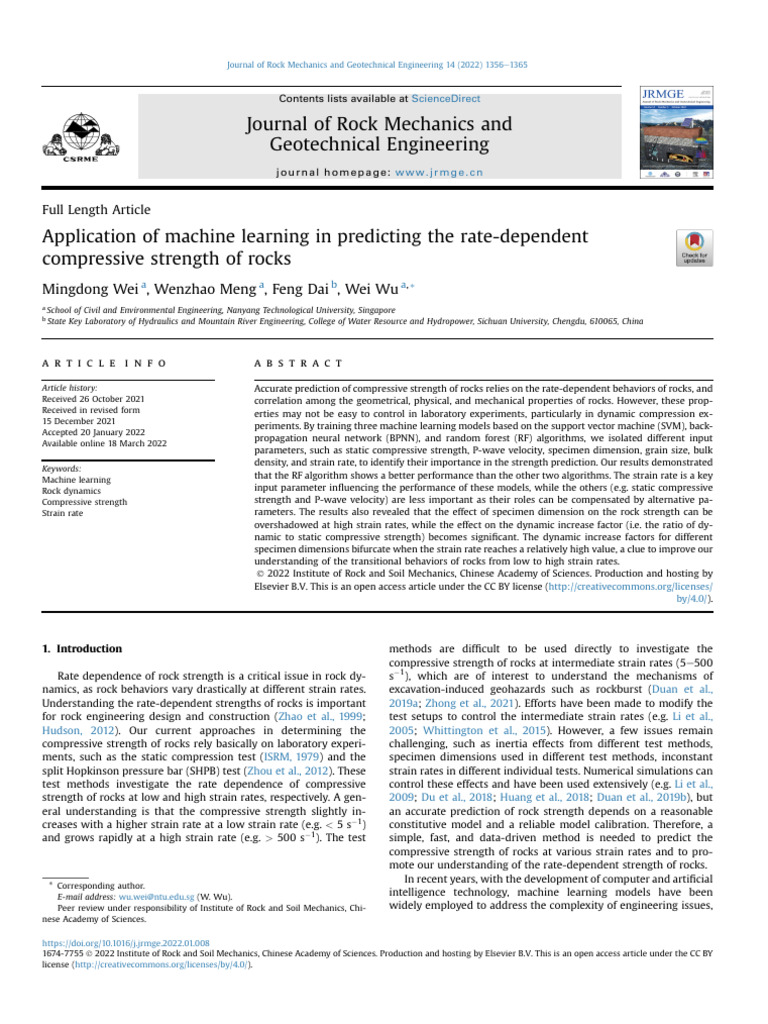 Application of machine learning in predicting the rate-dependent | PDF | Support Vector Machine ...