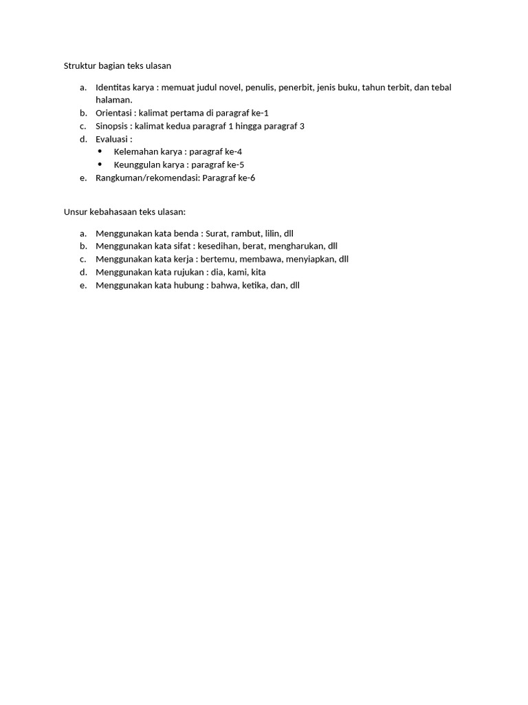 Tugas KD. 3.12 Menelaah Struktur Dan Kaidah Kebahasaan Teks Ulasan | PDF