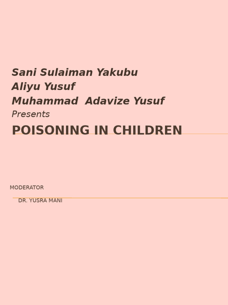 Child Poisoning: Causes and Management | PDF | Substance Abuse | Poison