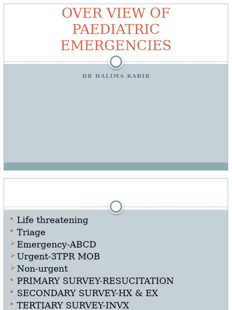 Overview of Paed Emergencies | PDF | Diseases And Disorders | Human ...