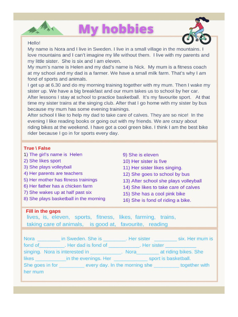 Hobbies-Practice 2 | PDF