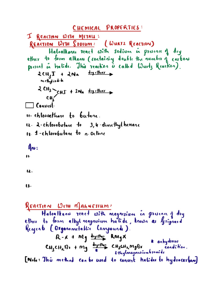 Haloalkanes 3-Chemical Prop 2 | PDF | Organic Chemistry | Chemistry