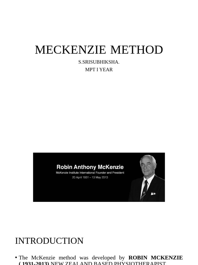 Meckenzie Method | PDF | Pain | Medical Specialties