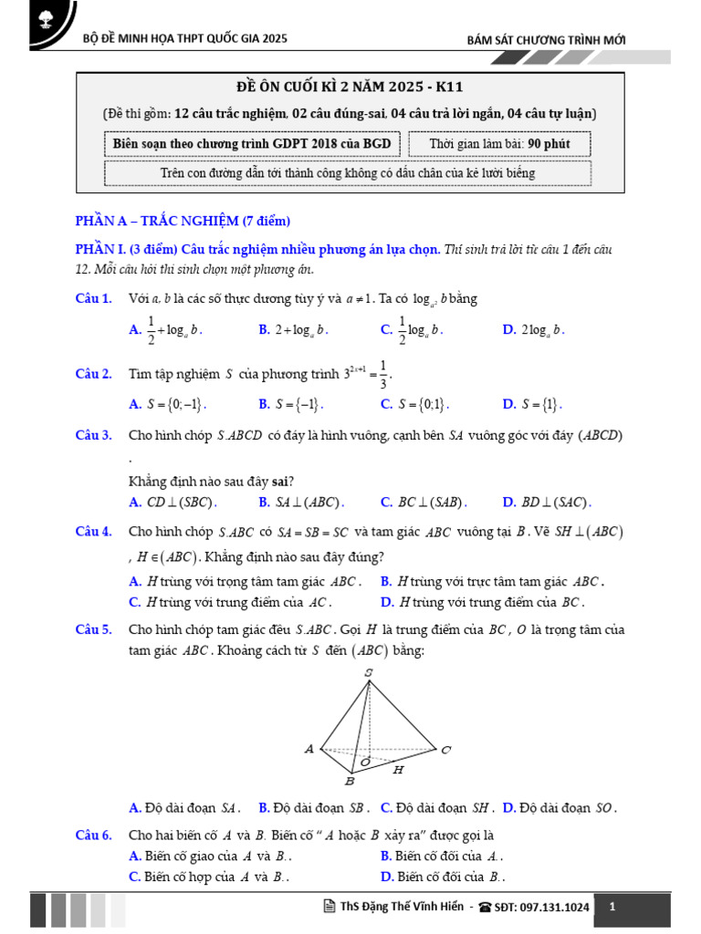 đề toán ôn ck2 | PDF