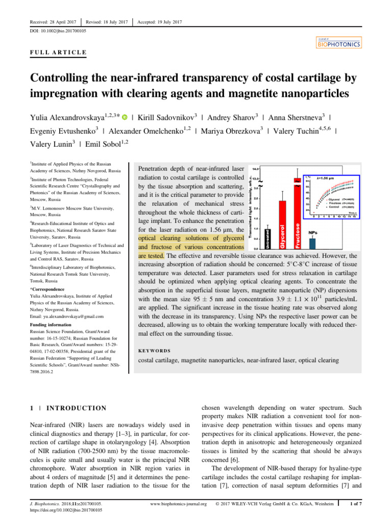 Alexandrovskaya Et Al - 2018 - Controlling The Near-Infrared ...