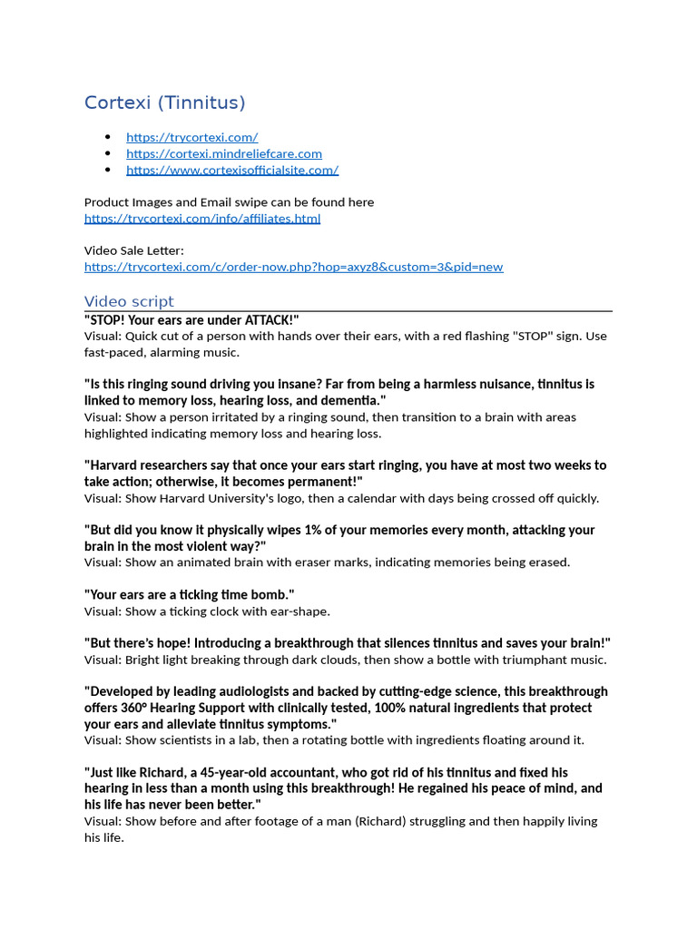 Cortexi Tinnitus v1 Final Revised | PDF | Tinnitus