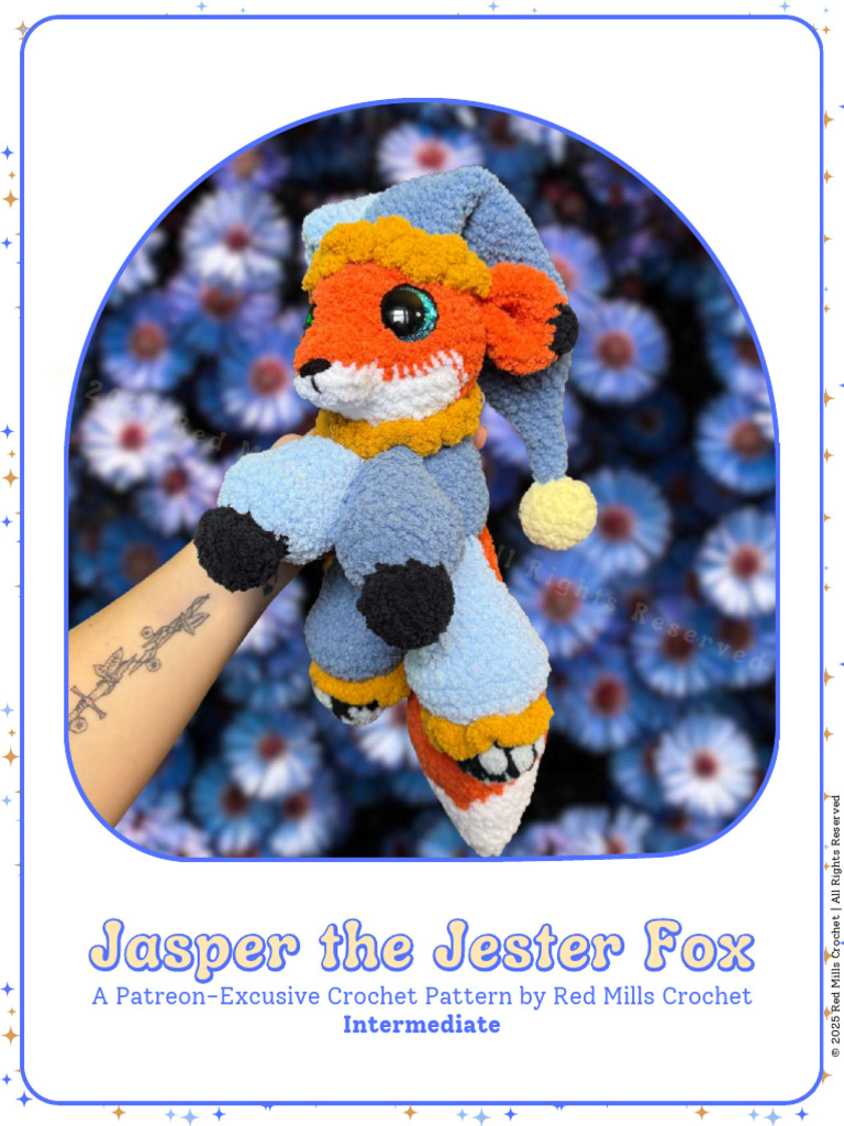 Red Mills Crochet Emily Sorrell Jasper The Jester Fox English | PDF | Crochet | Figured Fabrics