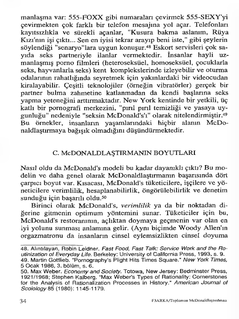 2 Ritzer Toplumun McDonaldlaştırılması | PDF
