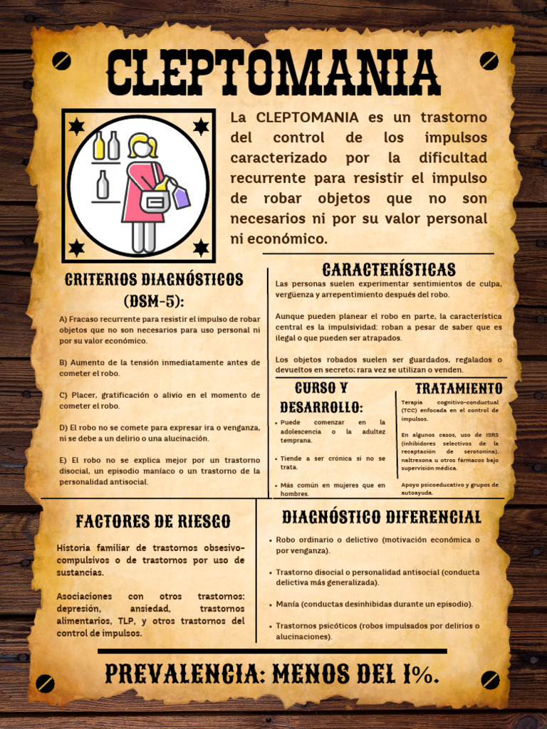 Cleptomanía: Diagnóstico y Tratamiento | PDF | Terapia de conducta ...