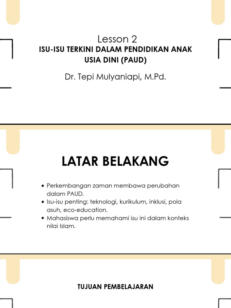 Isu Terkini dalam PAUD dan Solusi Islami | PDF