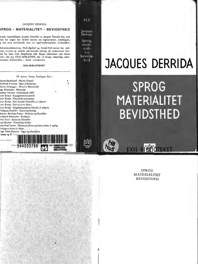 Derrida Sprog Materialitet Bevidsthed | PDF