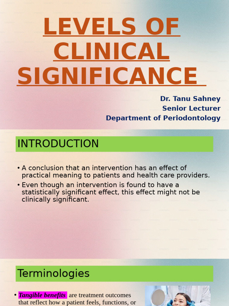 Levels of Clinical Significance in Periodontics | PDF | Periodontology ...
