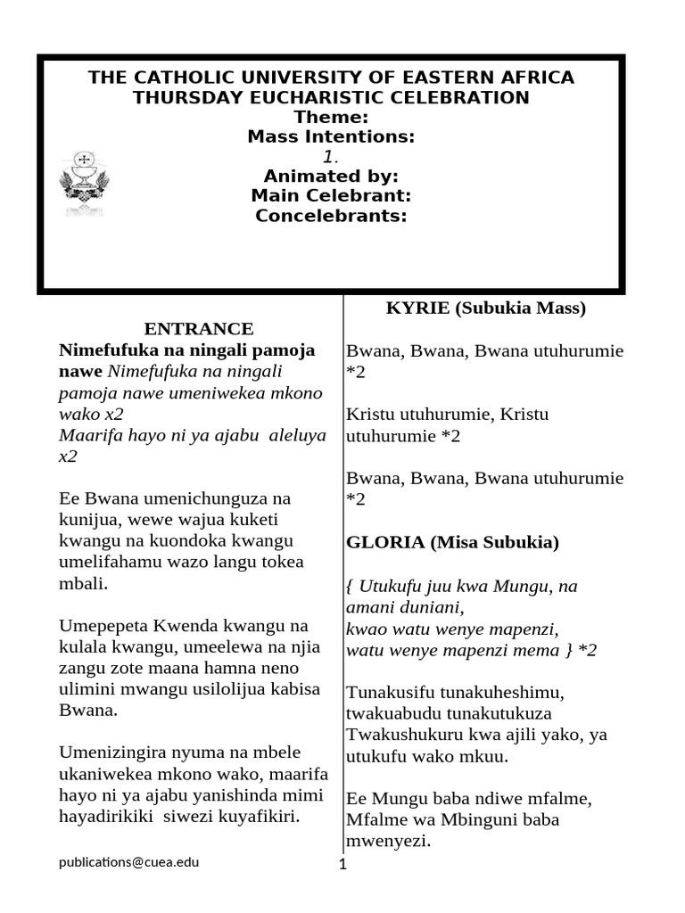 Thursday Mass Pamphlet - 8 May 2025 | PDF | God The Father | Glory ...
