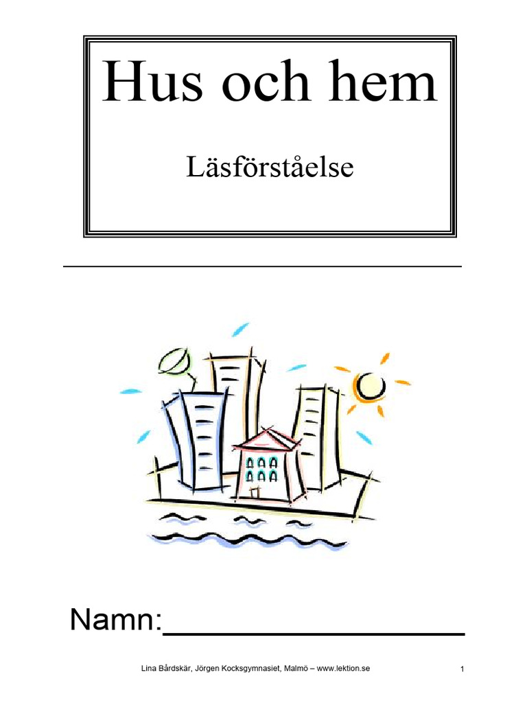 Hus Och Hem Läsföståelse | PDF