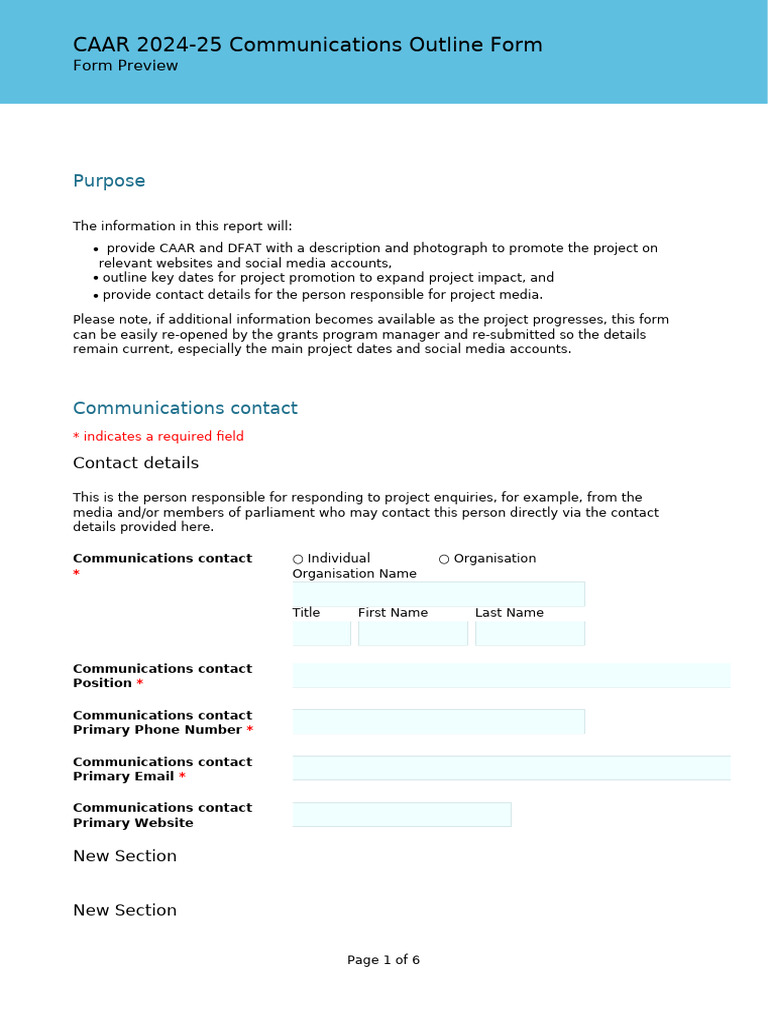 CAAR 2024-25 Communications Form | PDF | Informed Consent | Consent