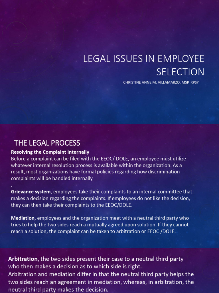 Legal Aspects of Employee Selection | PDF | Parental Leave | Employment