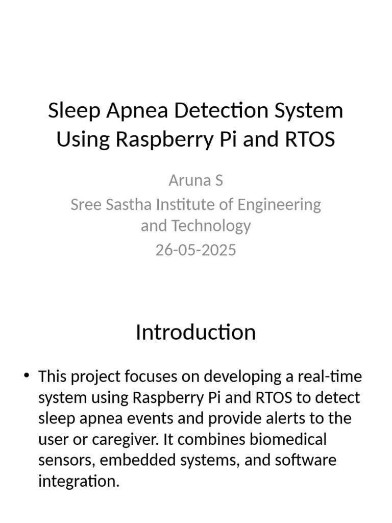 Sleep - Apnea - Detection - Presentation Using Raperey Pi | PDF