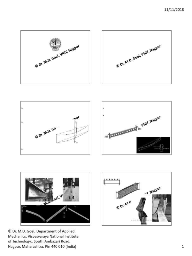 AML 542-L12-1 Lateral Torsional Buckling of Beams | PDF | Buckling ...