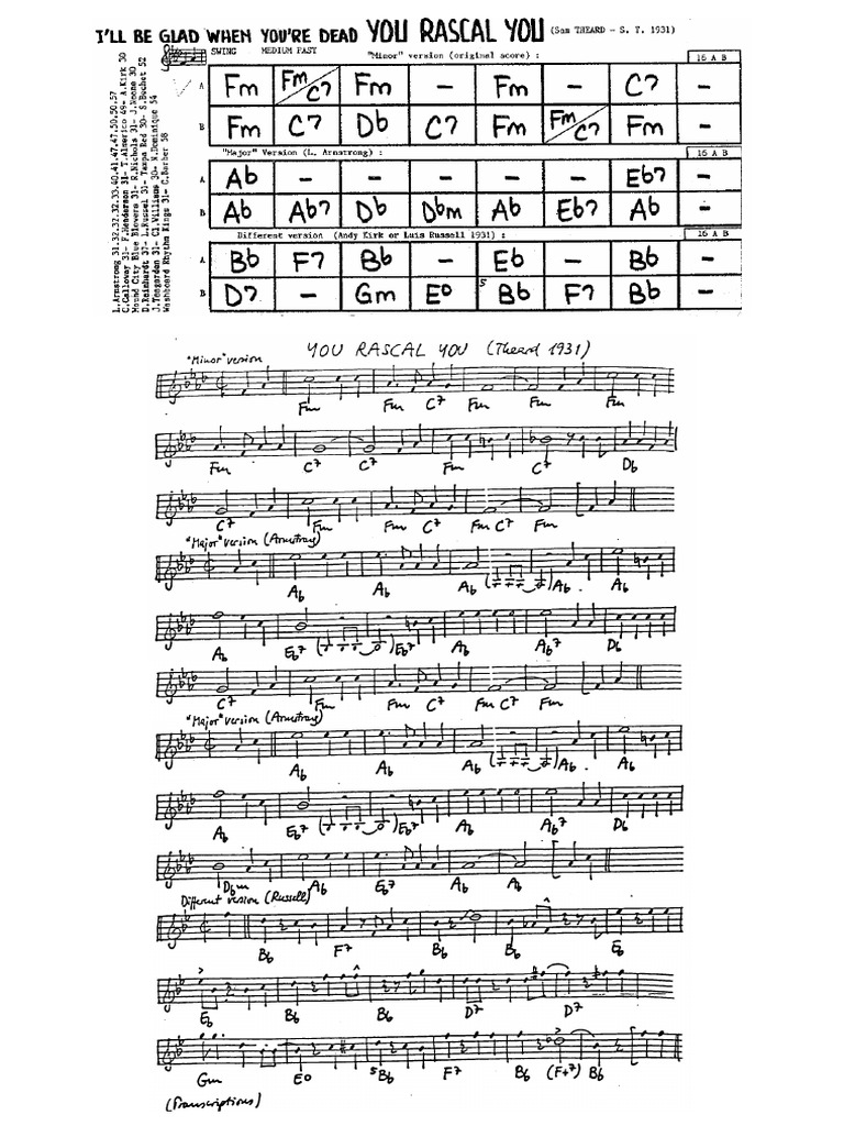 8 - You Rascal You - Chords | PDF
