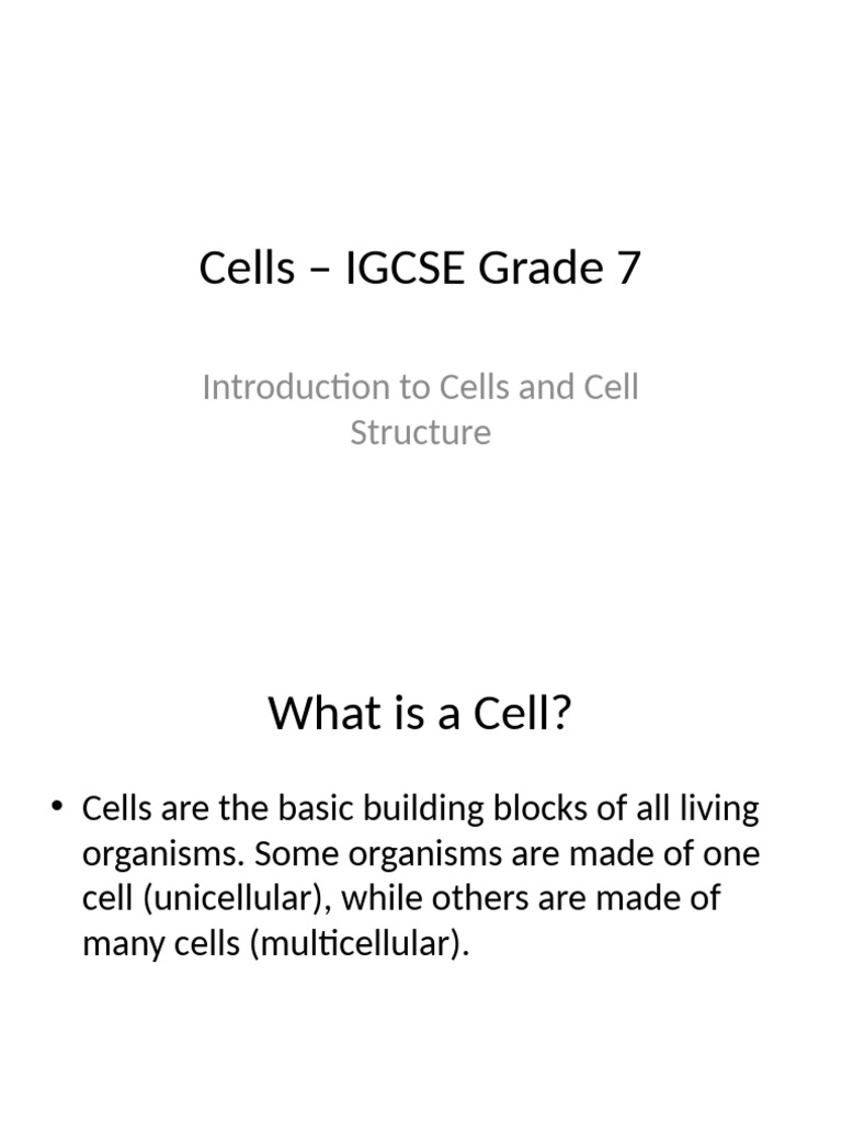 IGCSE Cells Grade7 Presentation | PDF