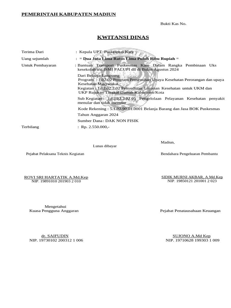 KWITANSI DINAS Juni | PDF