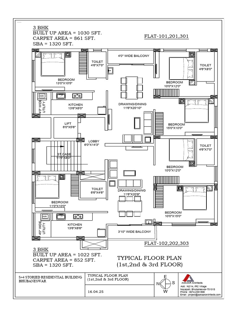 60x70 Kalarahanga Typical Floor Plan 1st 3rd | PDF