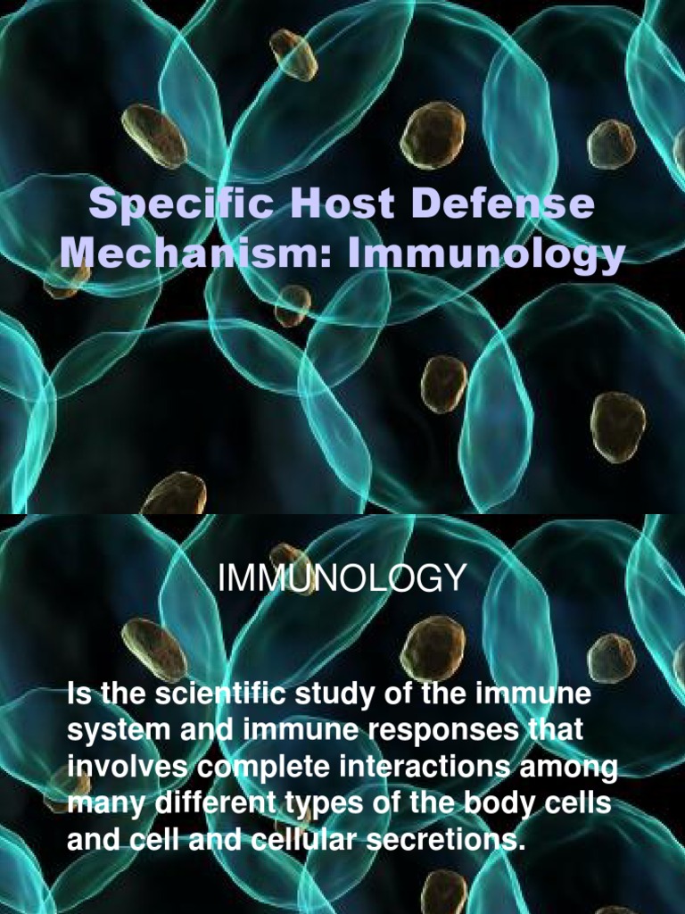 Specific Host Defense Mechanism: Immunology | PDF | Immune System ...