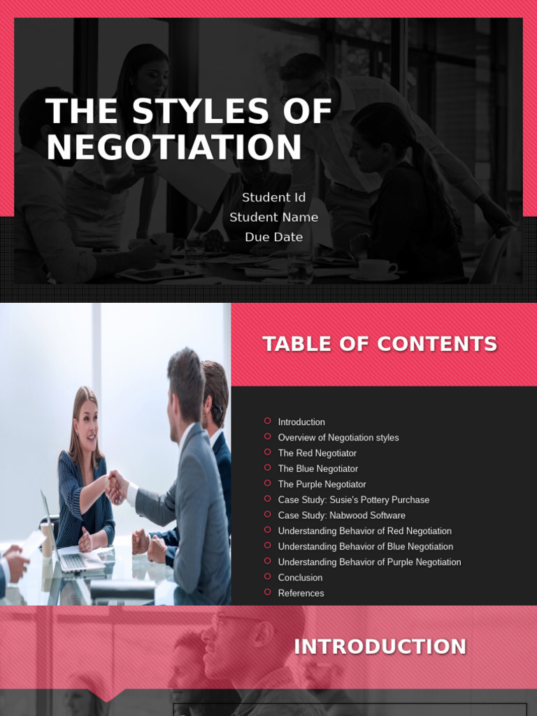 The Styles of Negotiation | PDF | Negotiation | Social Psychology