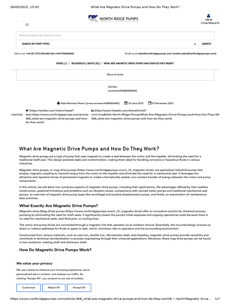Understanding Magnetic Drive Pumps | PDF | Pump | Electric Motor