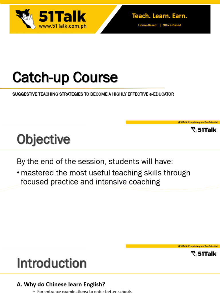 Catch-Up Course For 51 Talk | PDF | Teachers | Educational Technology