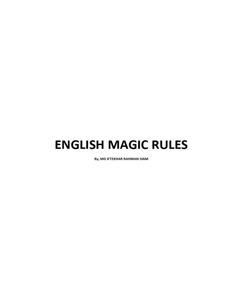 English Magic Rules | PDF
